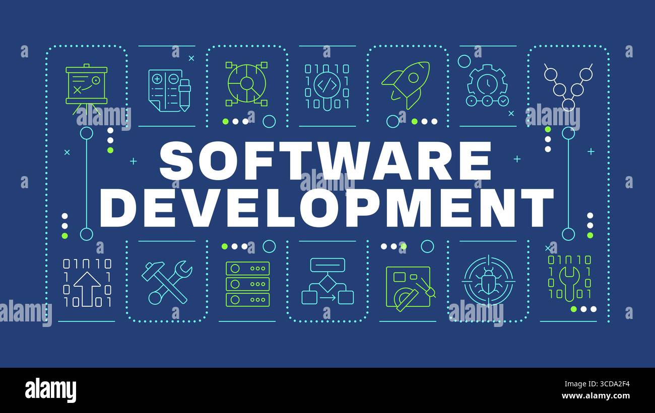 Software development blue word concept Stock Vector Image & Art - Alamy