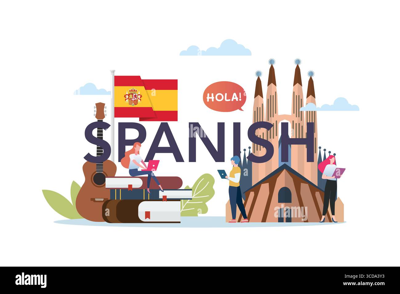 Spanish language class with spanish culture elements. School education ...