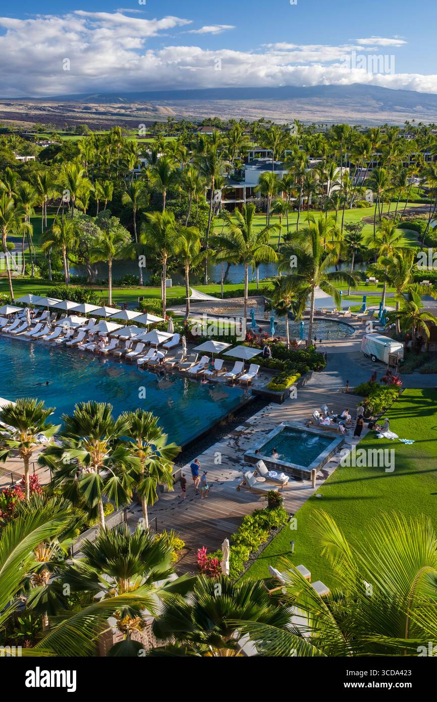 Aerial view of the swimming pool at the Mauna Lani, Auberge Resorts ...