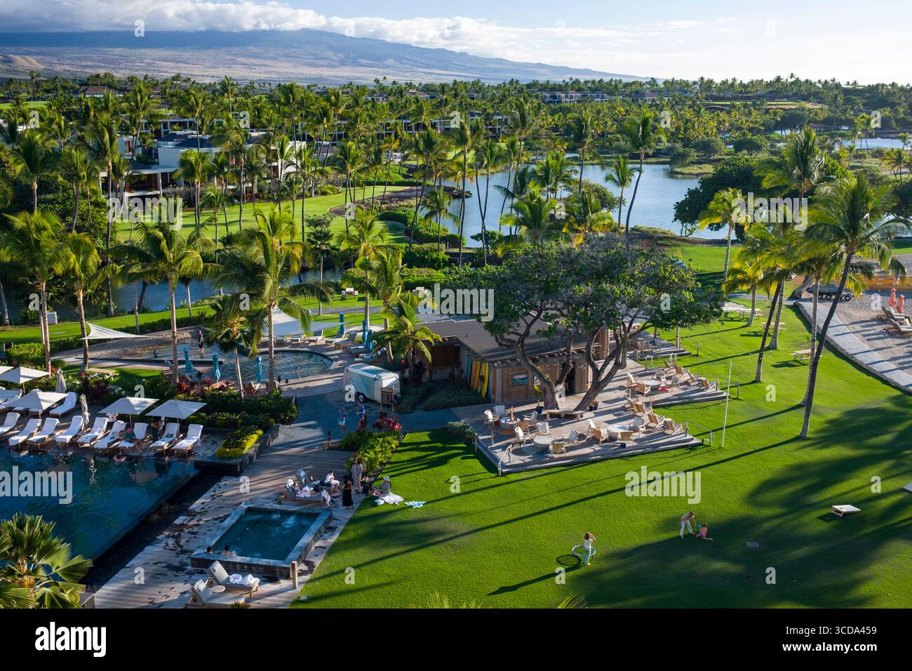 Aerial view of the swimming pool at the Mauna Lani, Auberge Resorts ...