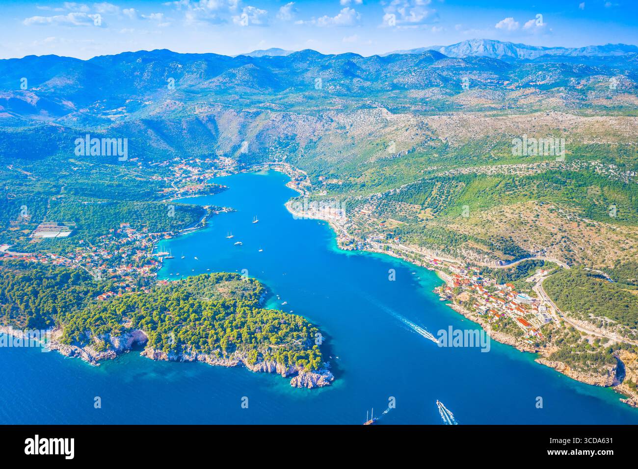 Aerial panoramic view of Zaton Bay near Dubrovnik Stock Photo - Alamy