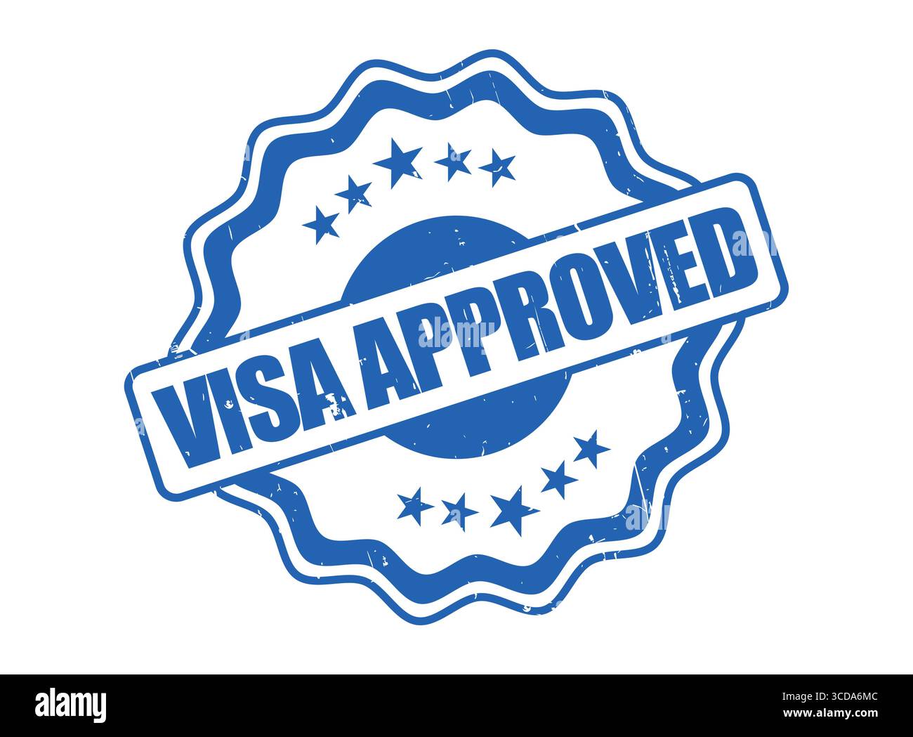 A Visa Approved Rubber Stamp Seal with a Decorative Border Stock Vector ...