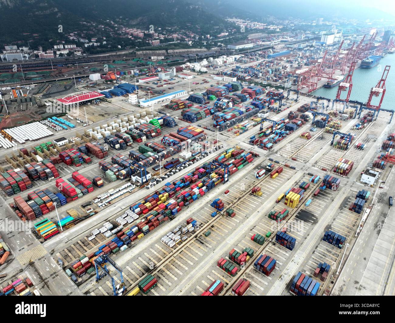 Aerial photo shows the Lianyungang Port in Lianyungang City, east China ...