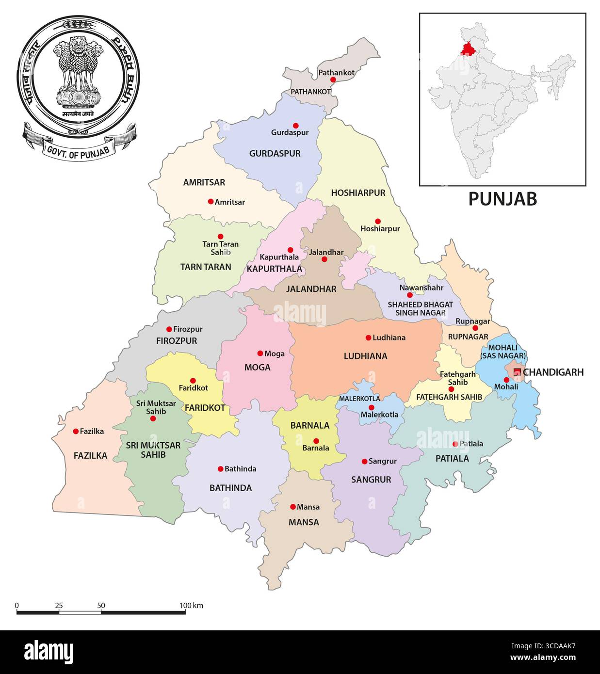 India map punjab hi-res stock photography and images - Alamy