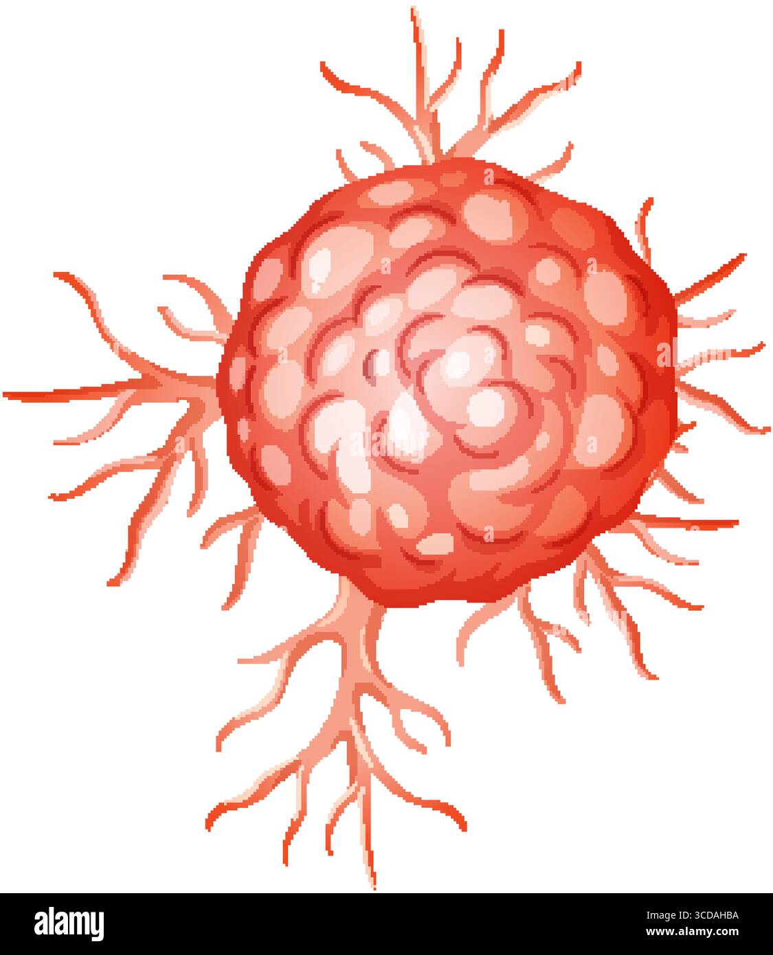 Vector illustration of a cancer cell with vibrant colors and intricate ...