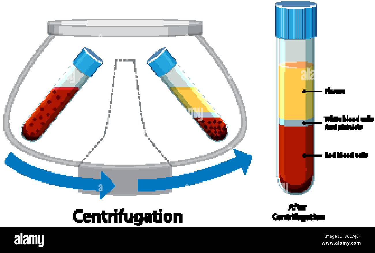 Test tubes in centrifuge spinning Cut Out Stock Images & Pictures - Alamy