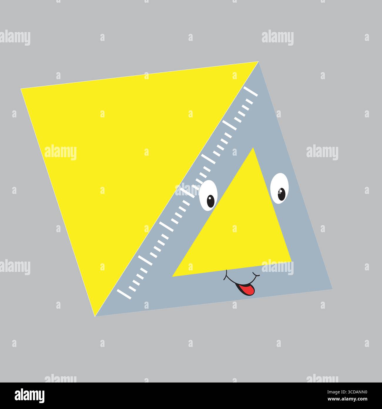 Cute set square ruler with eyes and mouth Stock Vector Image & Art - Alamy
