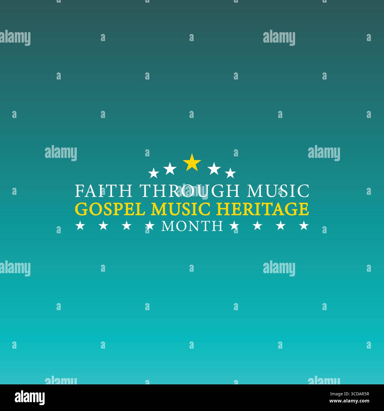 Faith Through Music Gospel Heritage Month Teal Poster Stock Vector ...