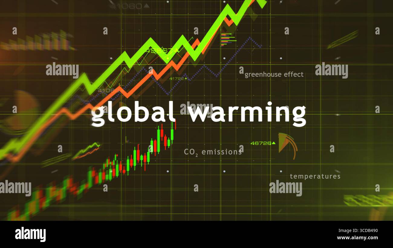 Global warming and climat change charts and graphs diagram concept 3d ...