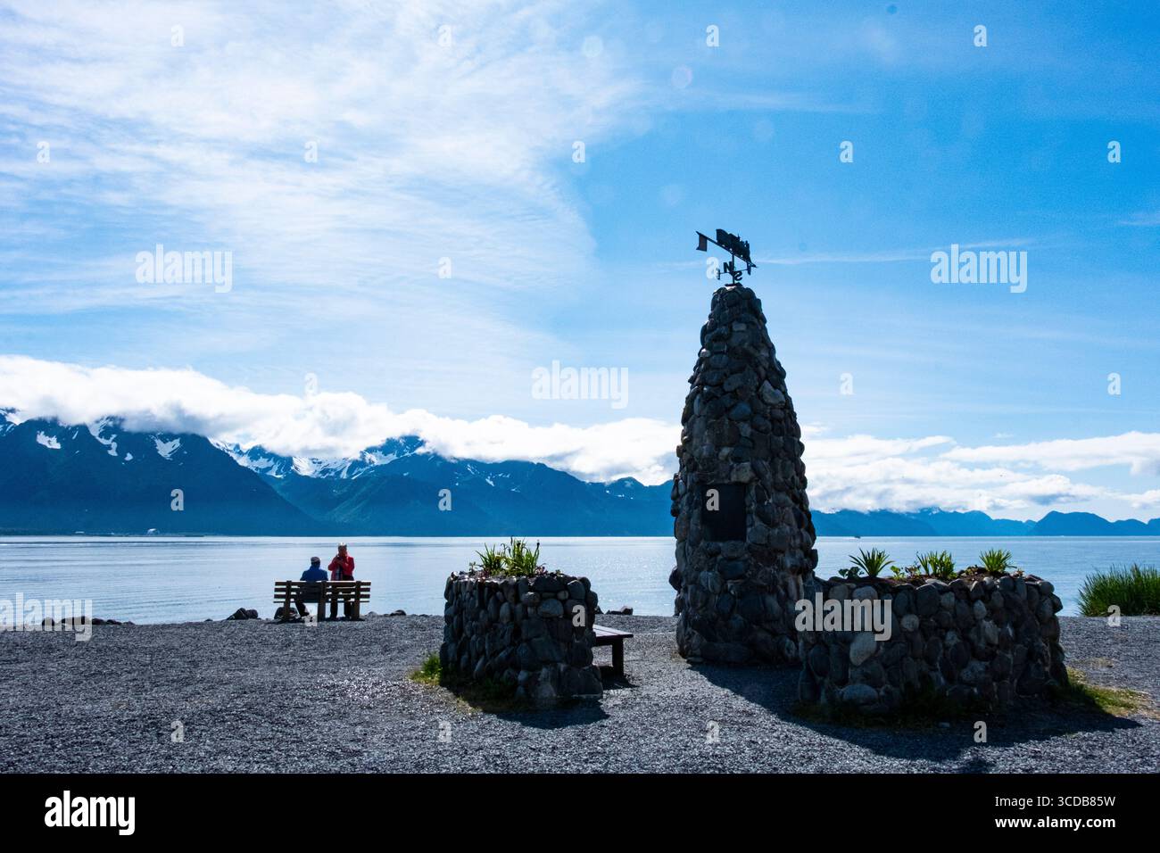Founders Monument on shore of Resurrection Bay stone monument ...