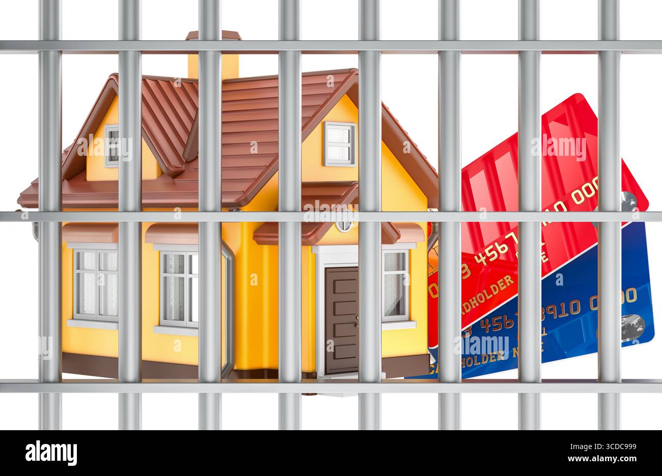 Property and bank accounts arrest, concept. 3D rendering isolated on ...