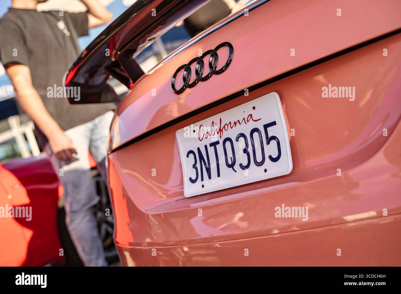 Rome, italy 18 july 2025, pink audi tt with california license plate ...