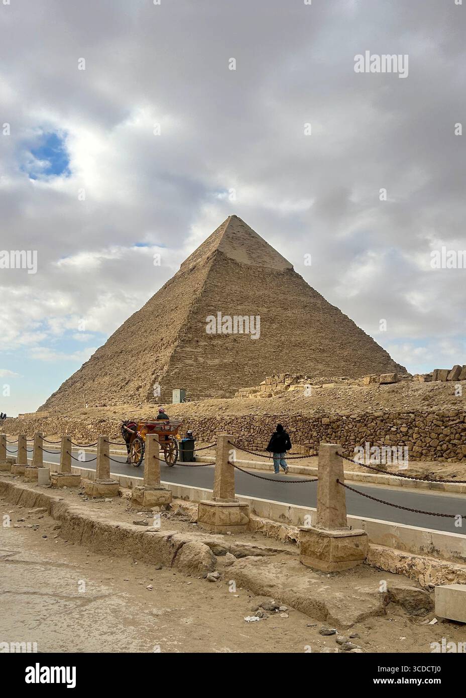 Pyramid of Khafre, the second tallest pyramid at Giza, with remnants of ...