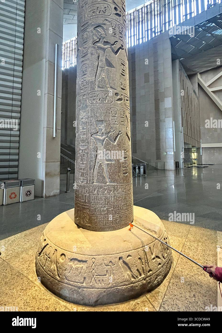 Granite column inscribed with texts of Pharaoh Merneptah on display at ...