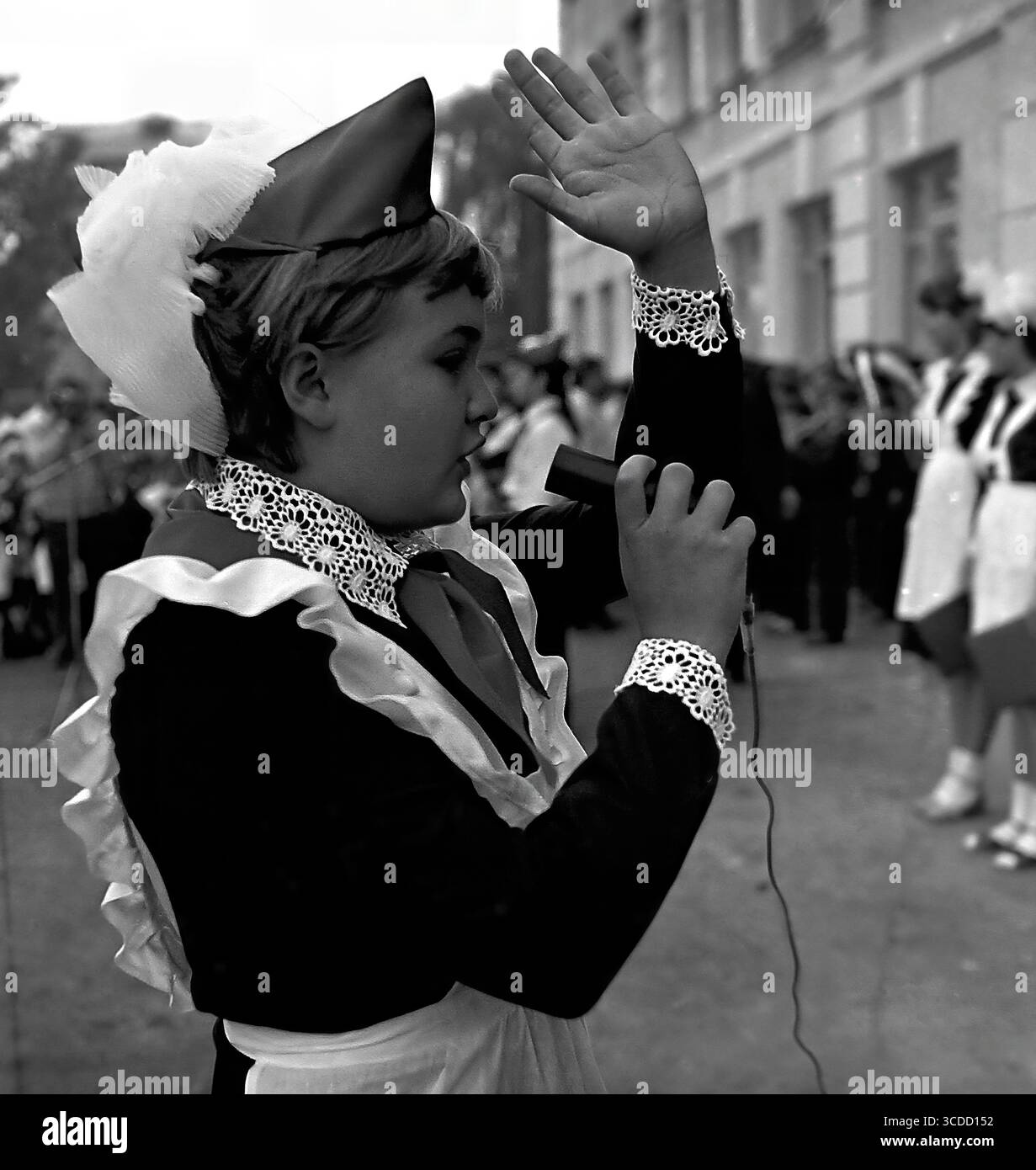 Performance by a Pioneer Girl in a Budenovka Hat at the Solemn Assembly ...