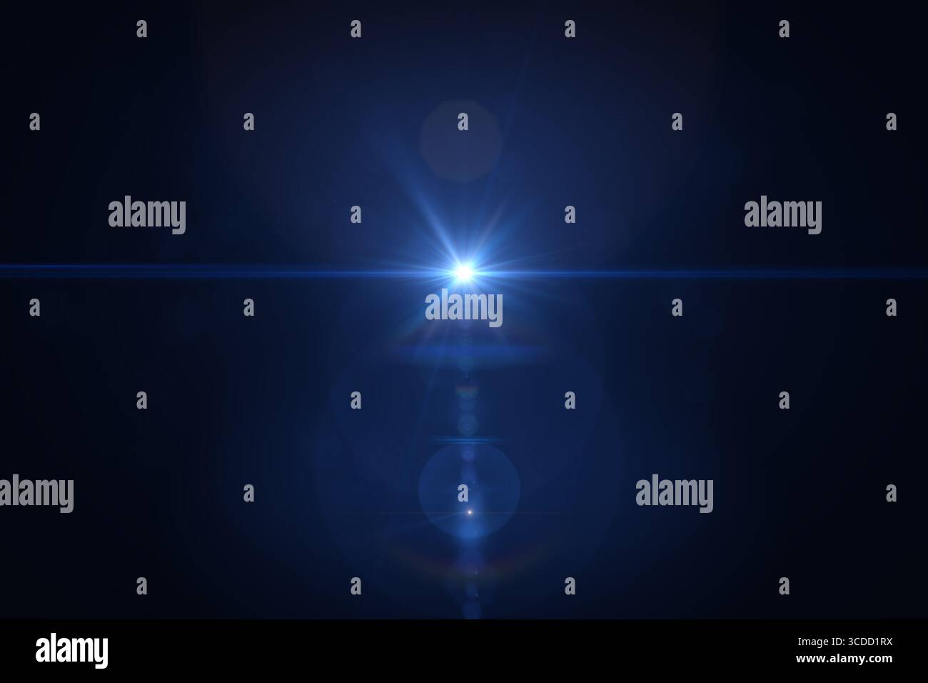 Lens flare and light overlay on black background. Blue color. Lens ...