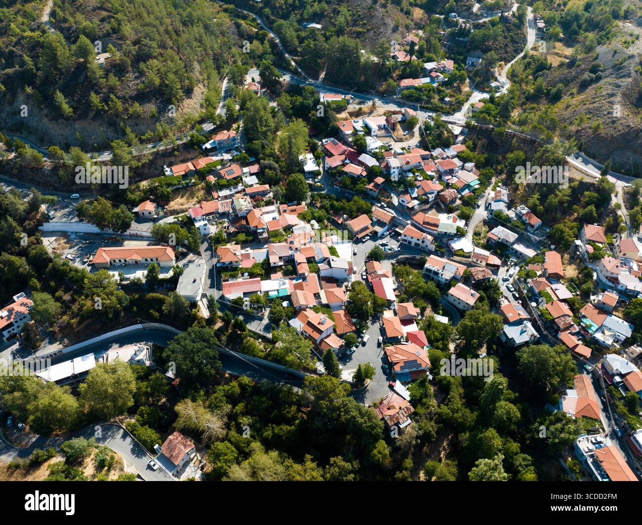 An Aerial View of Village Fini (Foini), Troodos Mountains, District of ...