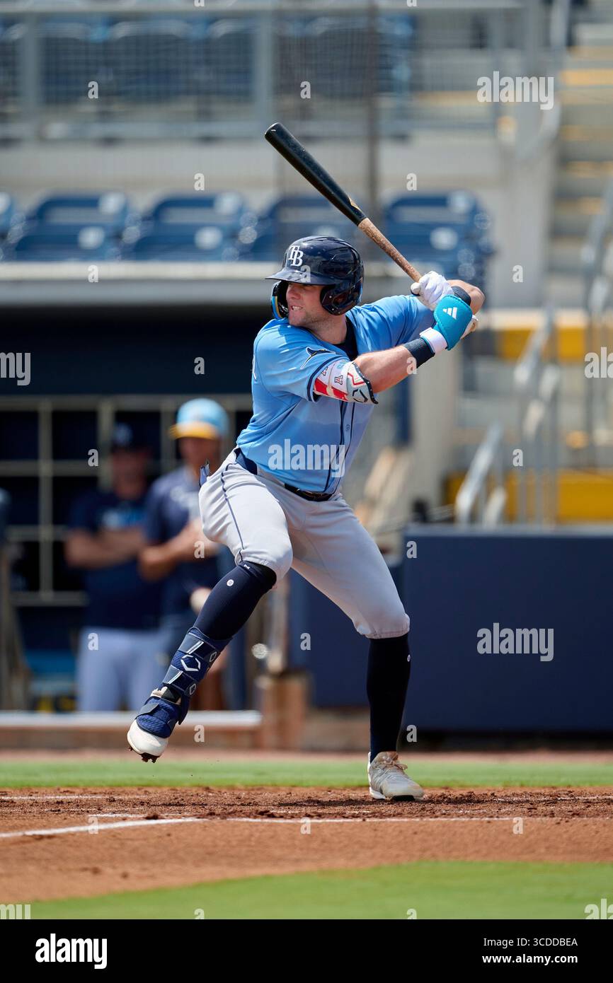 Tampa Bay Rays Brendan Summerhill (21) bats during an MiLB Bridge ...