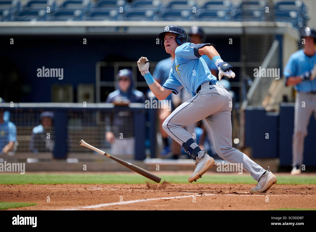Tampa Bay Rays Daniel Pierce (7) bats during an MiLB Bridge League ...