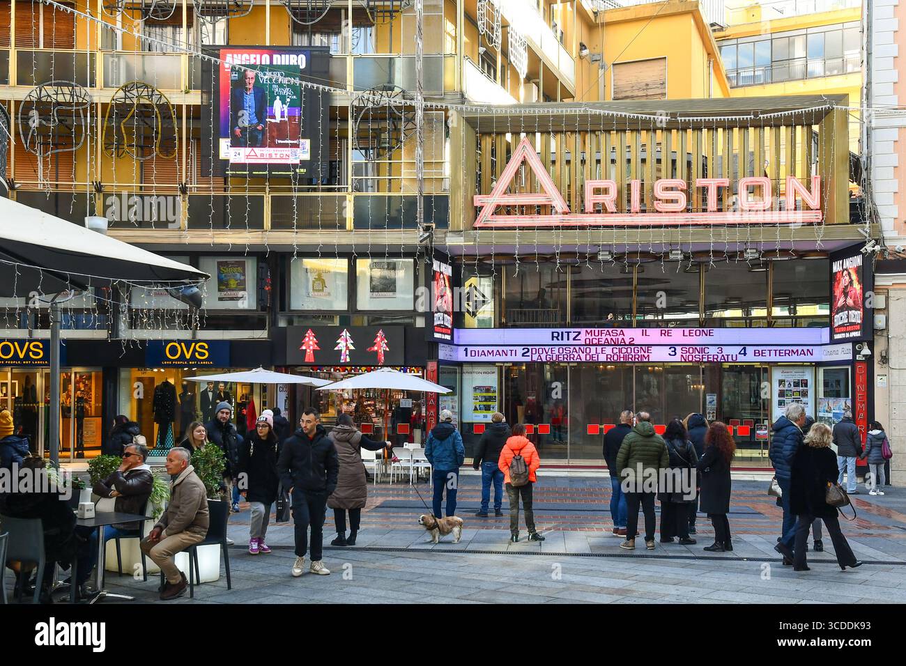 Exterior of the Ariston Theatre, famous for annually hosts the Italian ...