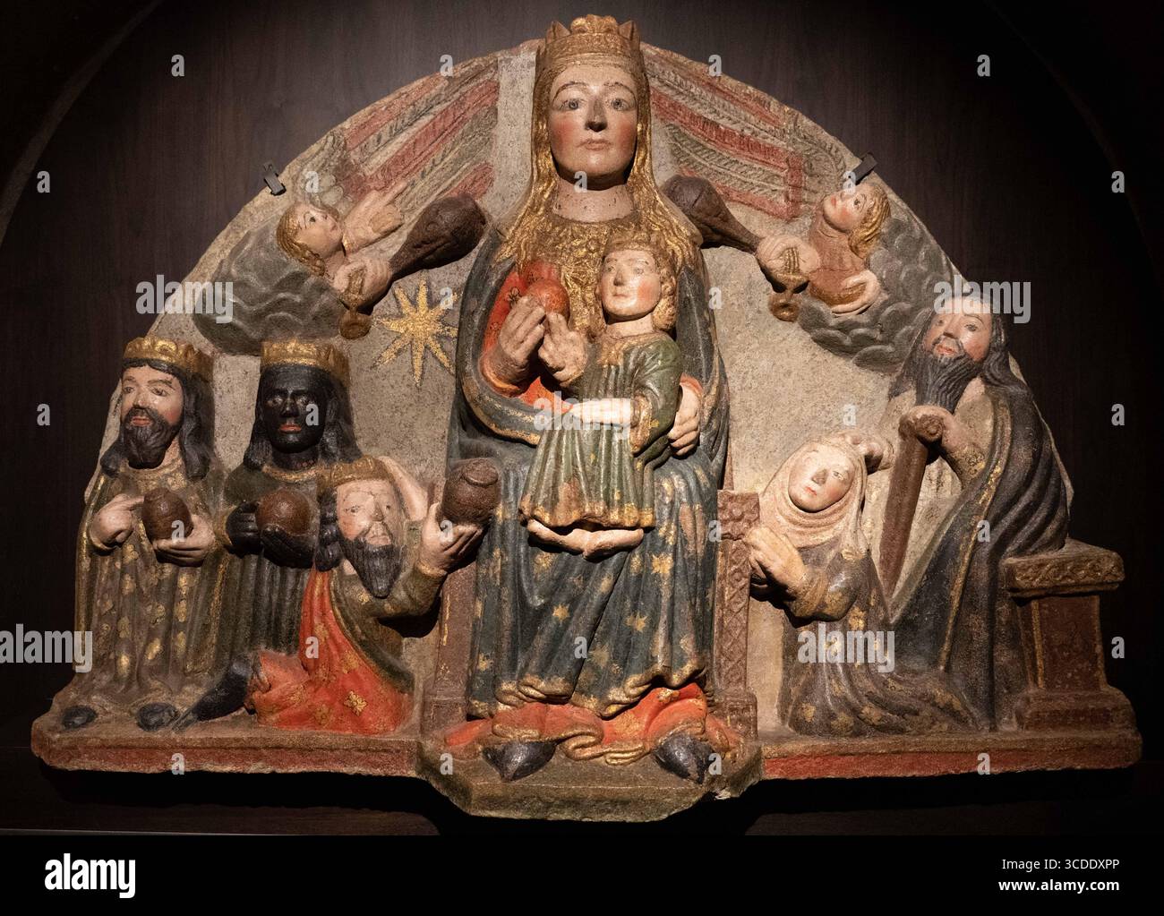 Santiago de Compostela, Spain – 12 Feb 2023: Medieval religious relief ...