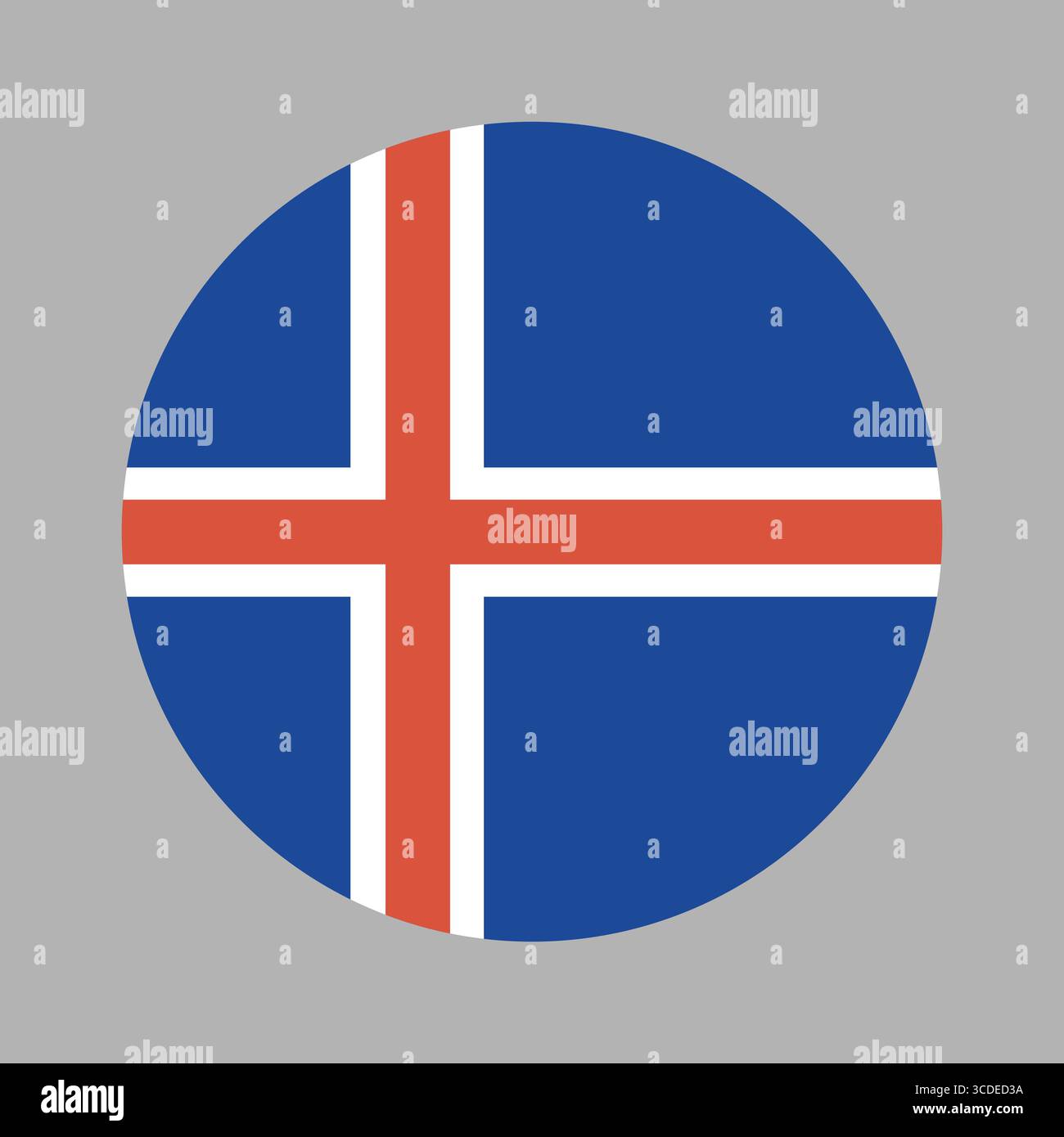 Flag of Iceland. Flag icon. Icelandic national round flag. Standard ...