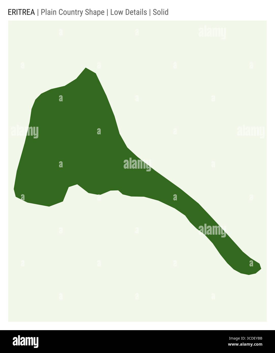 Eritrea plain country map. Low details. Solid style. Shape of Eritrea ...