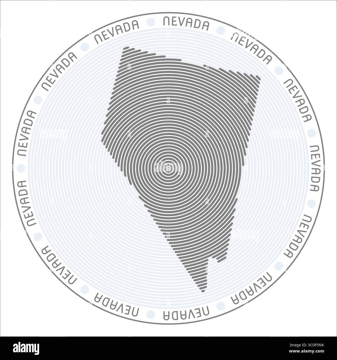 Nevada round logo design. State shape built of rings. Nevada text ...