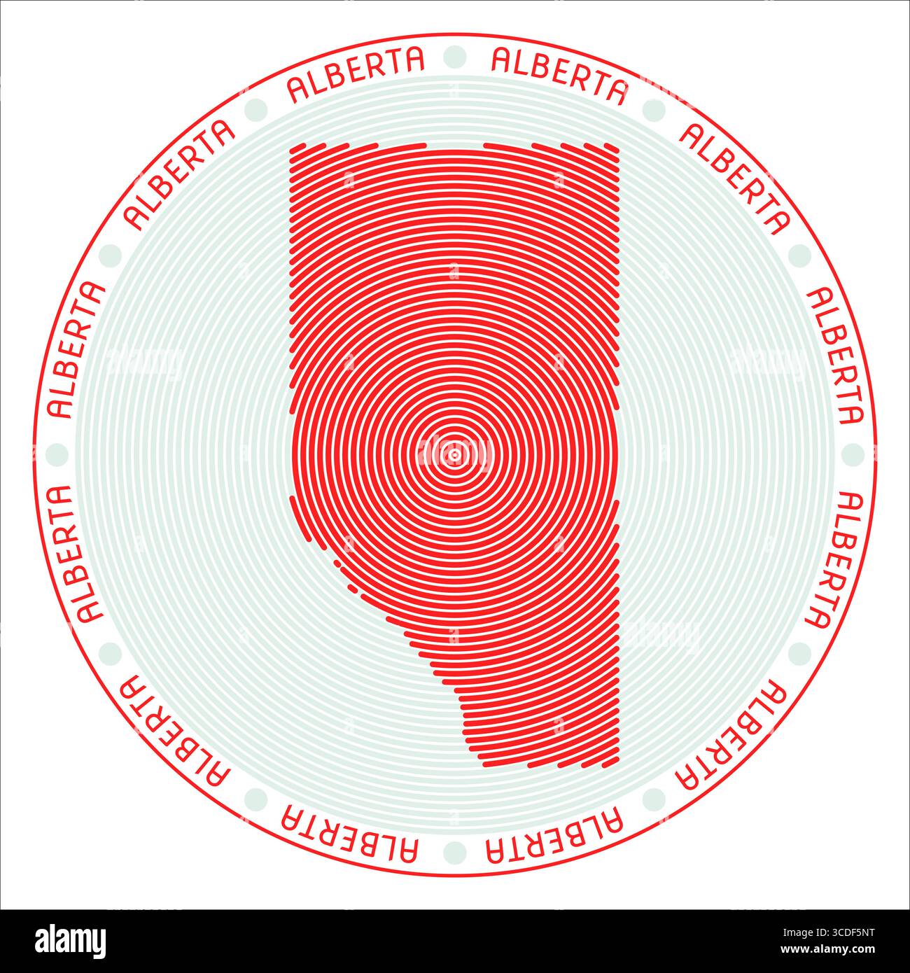 Alberta round logo design. Province shape build of rings. Alberta text ...