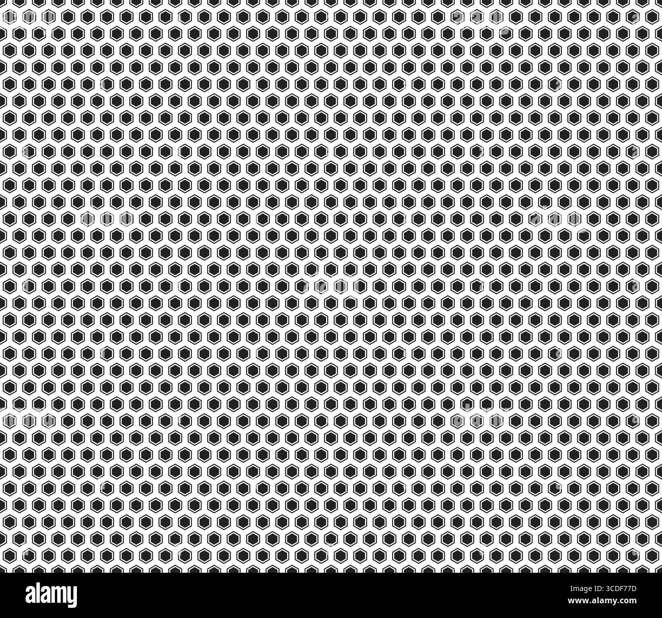 Vector seamless pattern. Hexagon bold mosaic cell with padding and ...