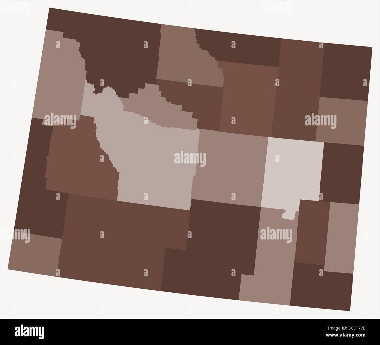 Map of Wyoming with counties. Just a simple state border map with ...