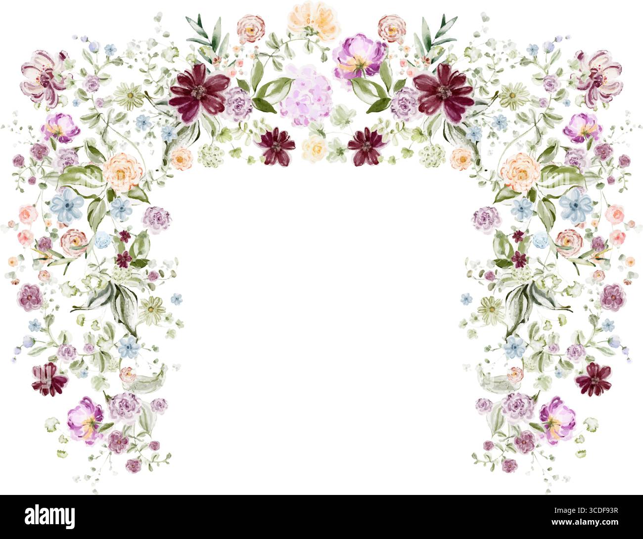 Watercolor botanical decor Stock Vector Images - Alamy