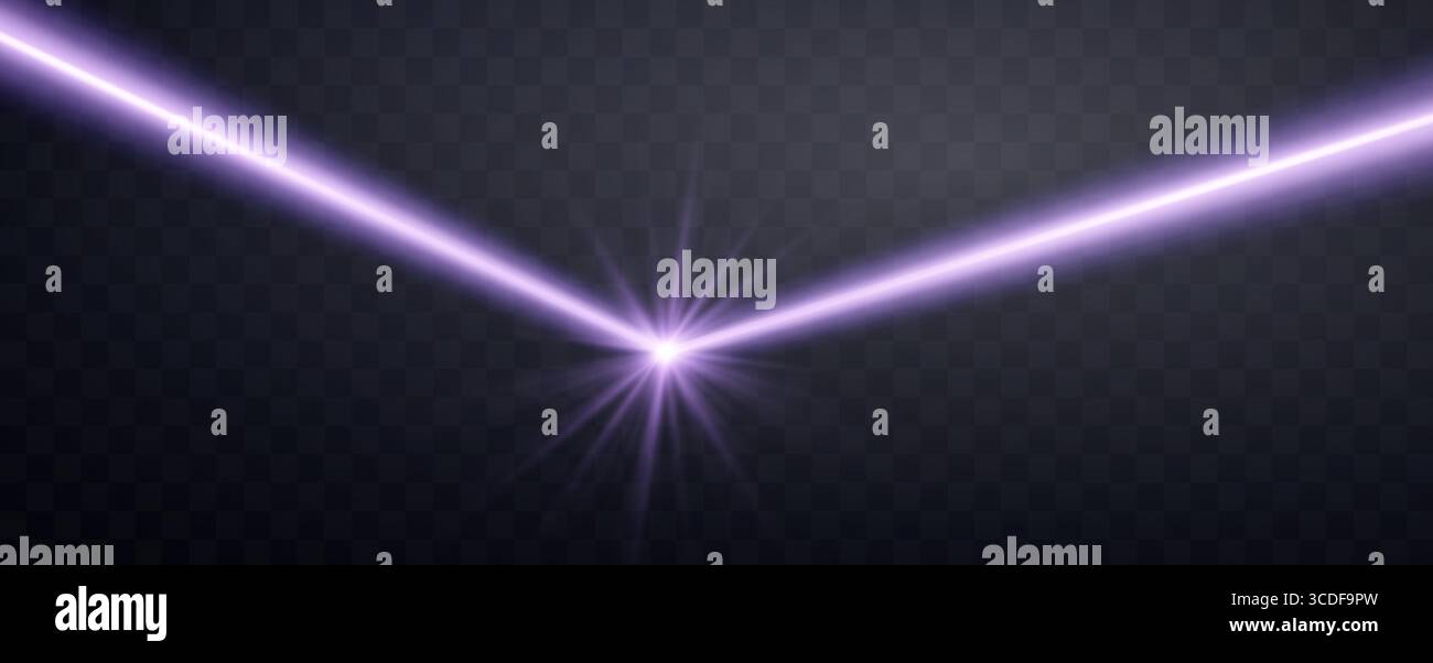 Purple horizontal laser beam. Neon line, presentation pointer. Purple ...