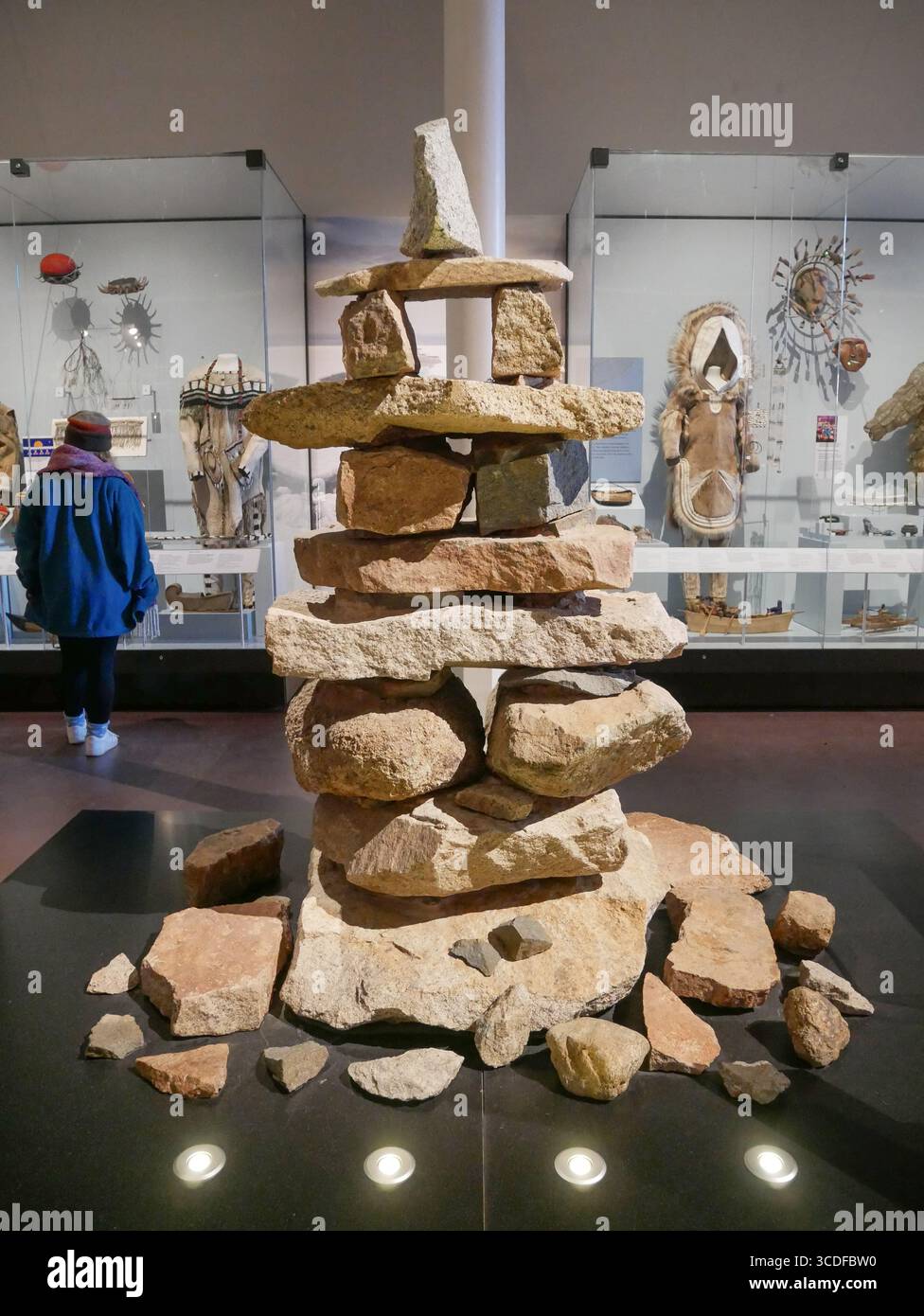 An Inukshuk or Inuksuk stone landmark of Inuit and indigenous people of ...