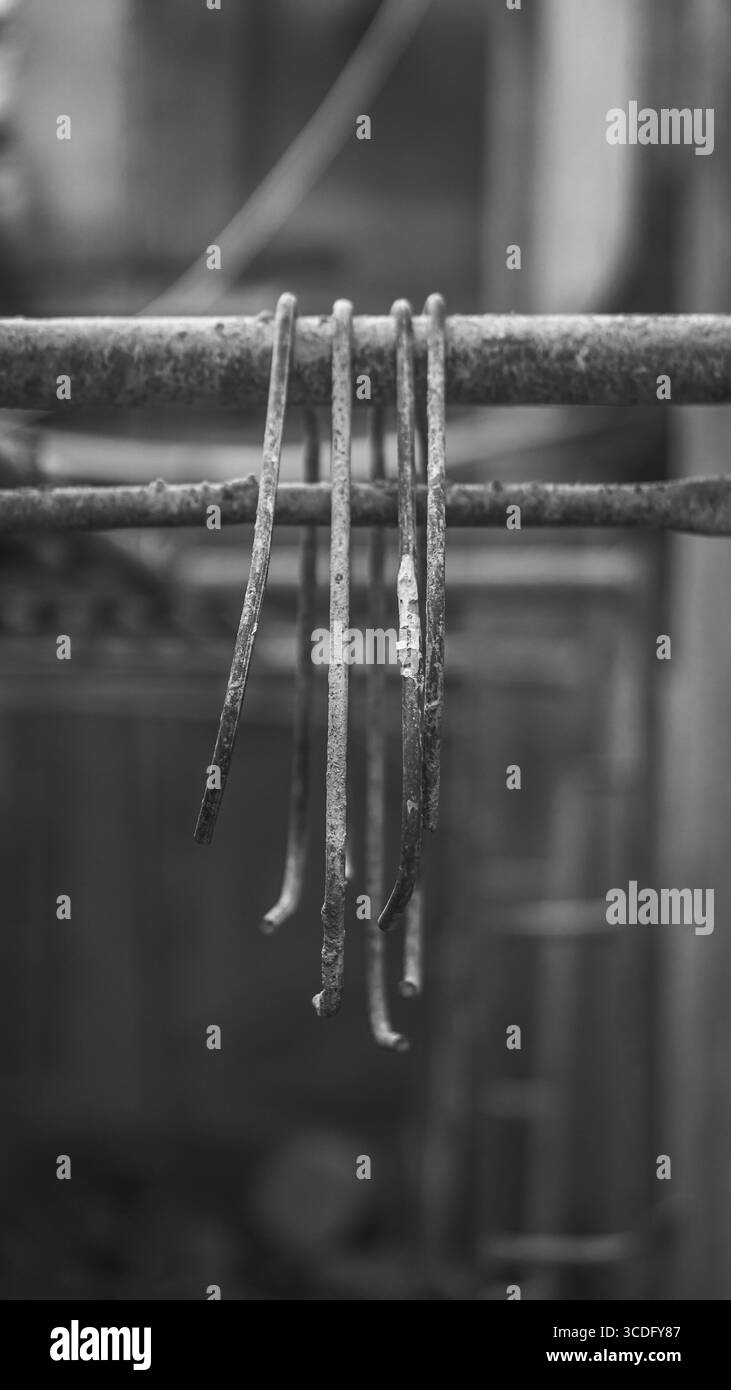 Construction site rebar in Black and White Stock Photos & Images - Alamy