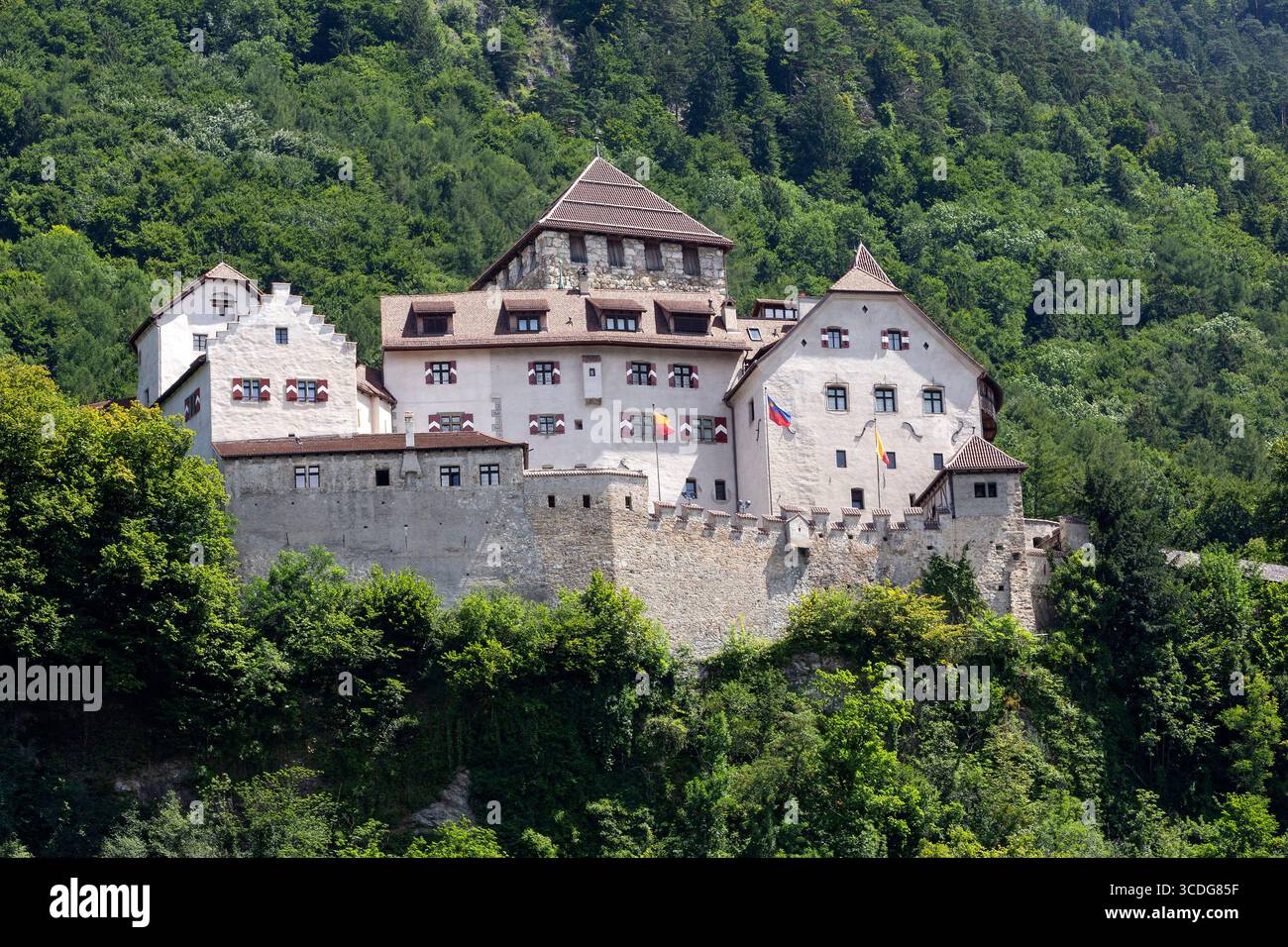 Schloss Vaduz, Wahrzeichen und Sitz des Fürstenhauses Liechtenstein ...