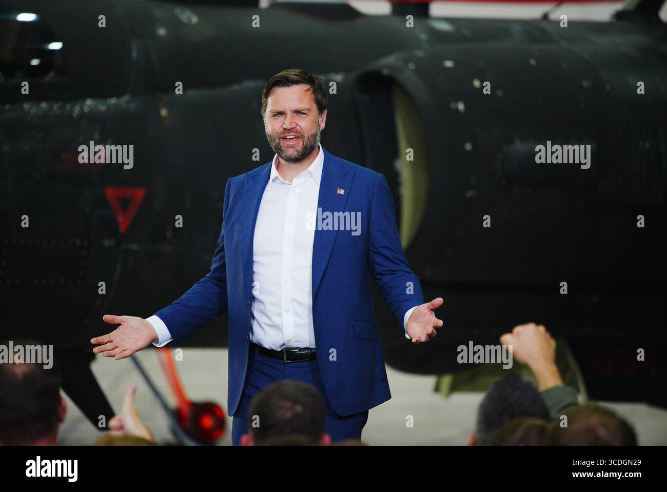 US vice president JD Vance during a visit to RAF Fairford in ...