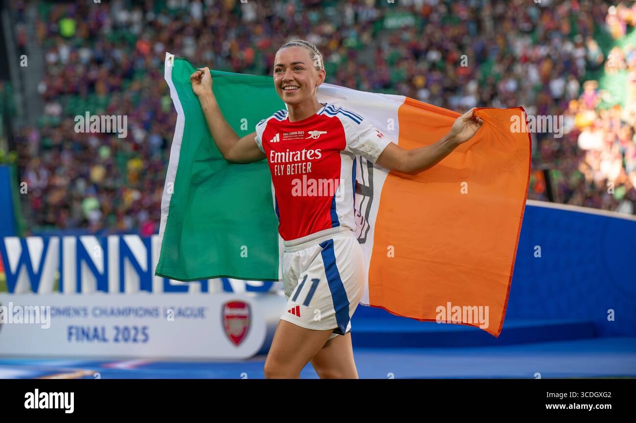 Katie McCabe celebrating winning the Women's UEFA Champions League ...
