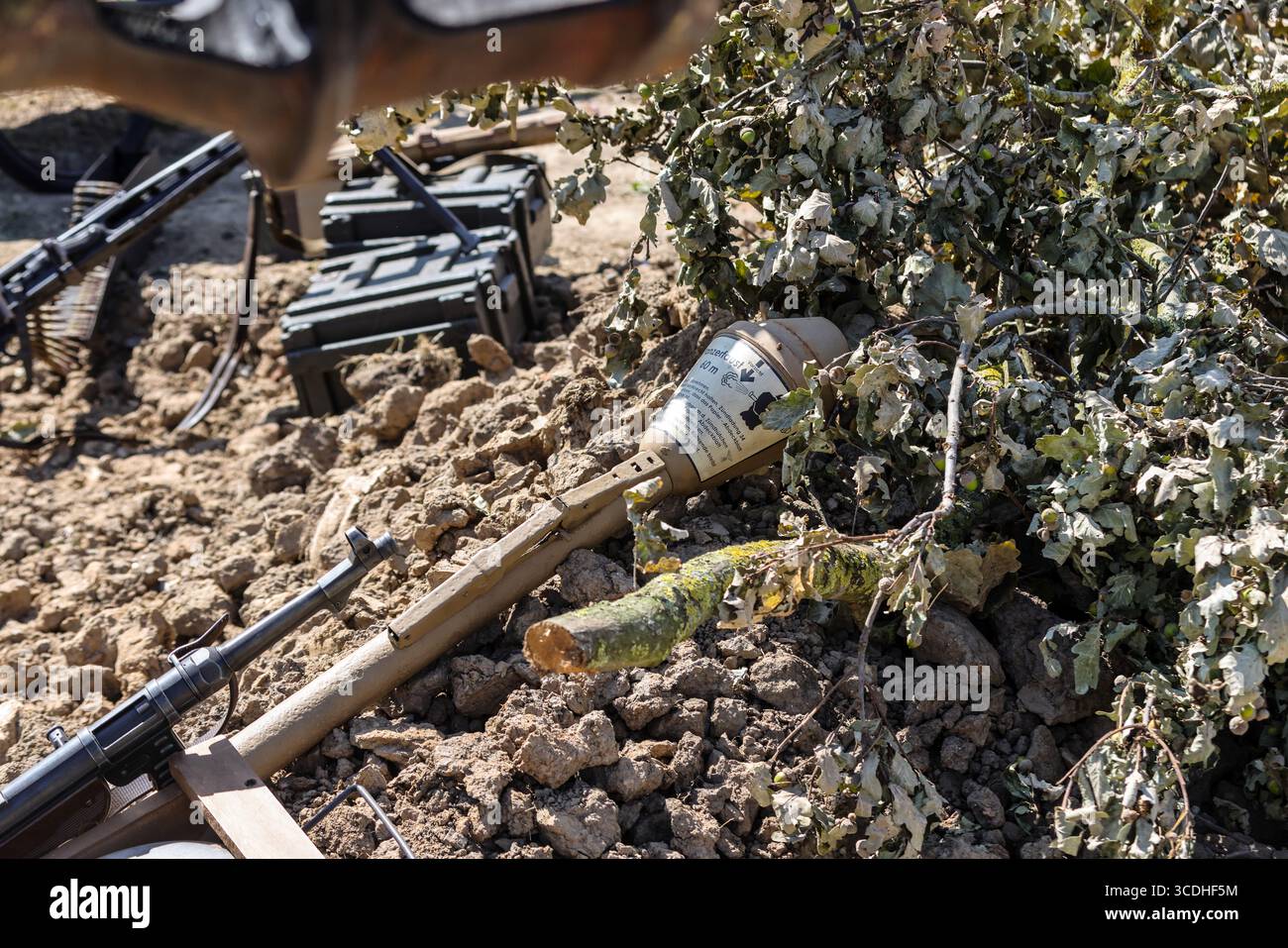 German Panzerfaust Recoilless anti-tank weapon from WW2 in a trench ...
