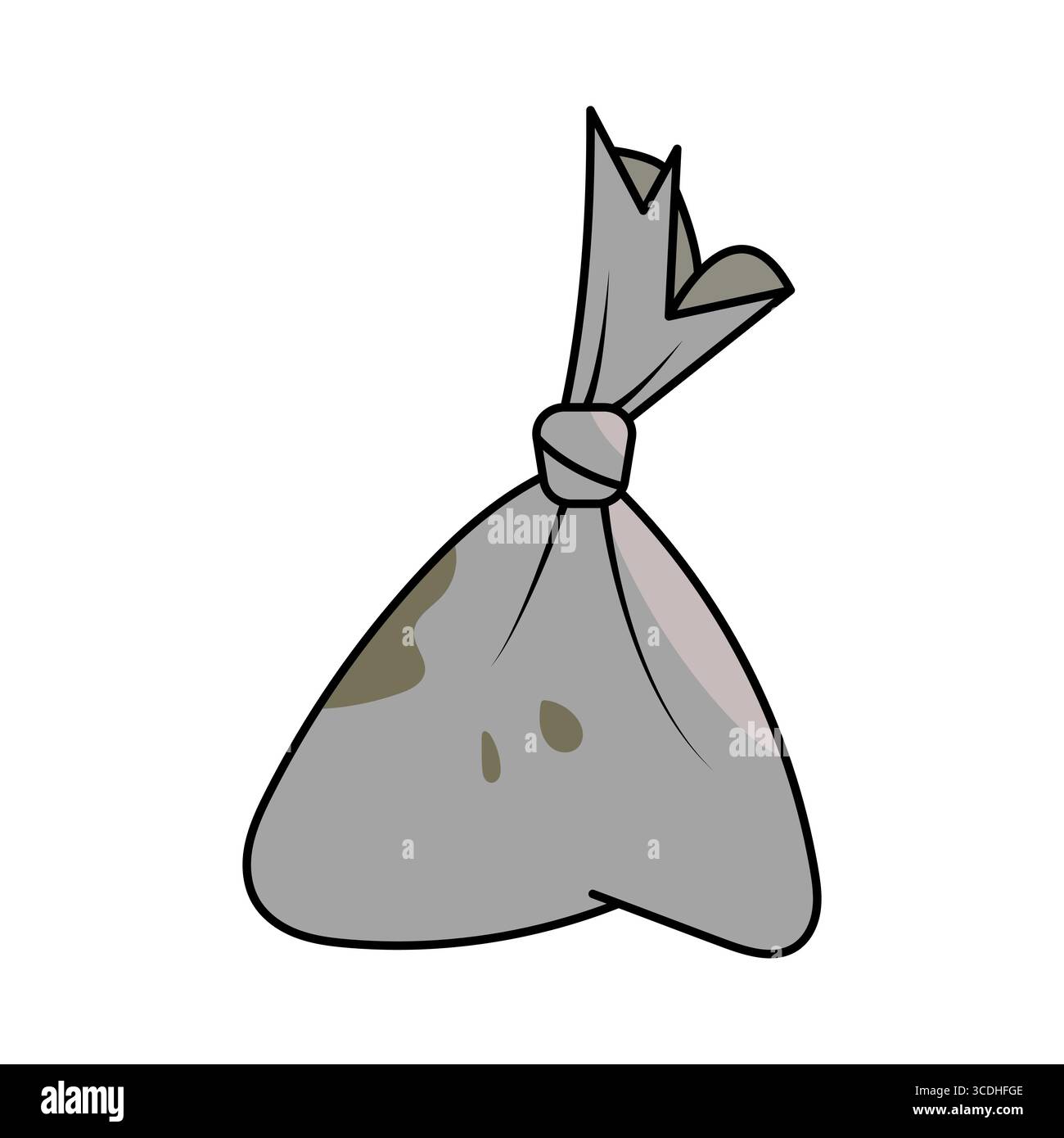 Garbage Bag. A simple and clean illustration of a tied garbage bag in ...