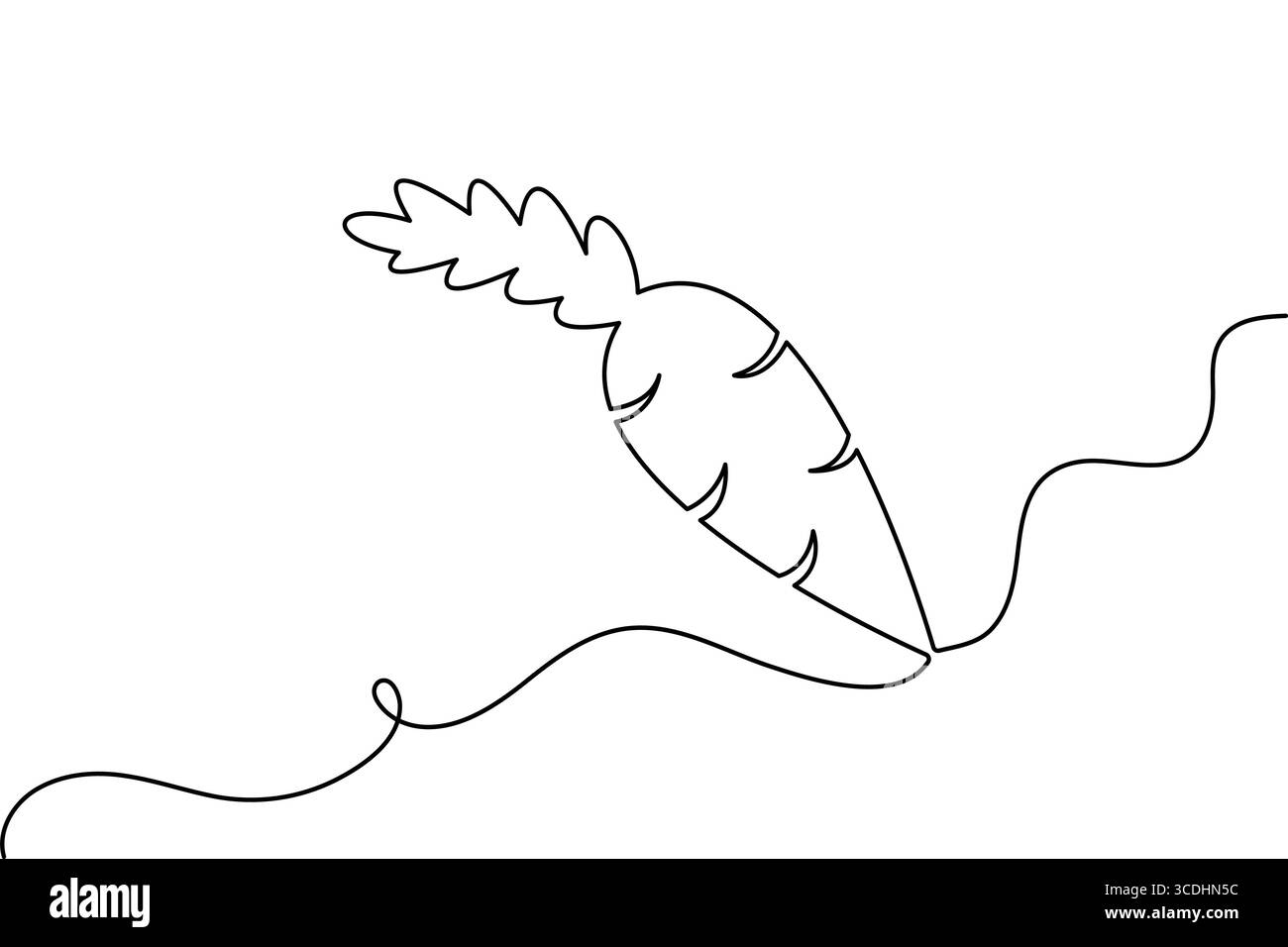 Carrot outline vector continuous line art in modern minimal style Stock ...