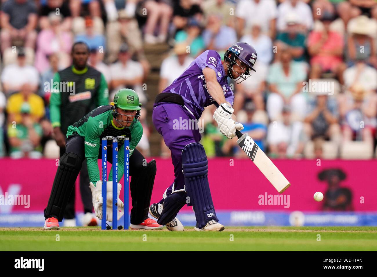Northern Superchargers' Mitchell Santner batting during The Hundred Men ...