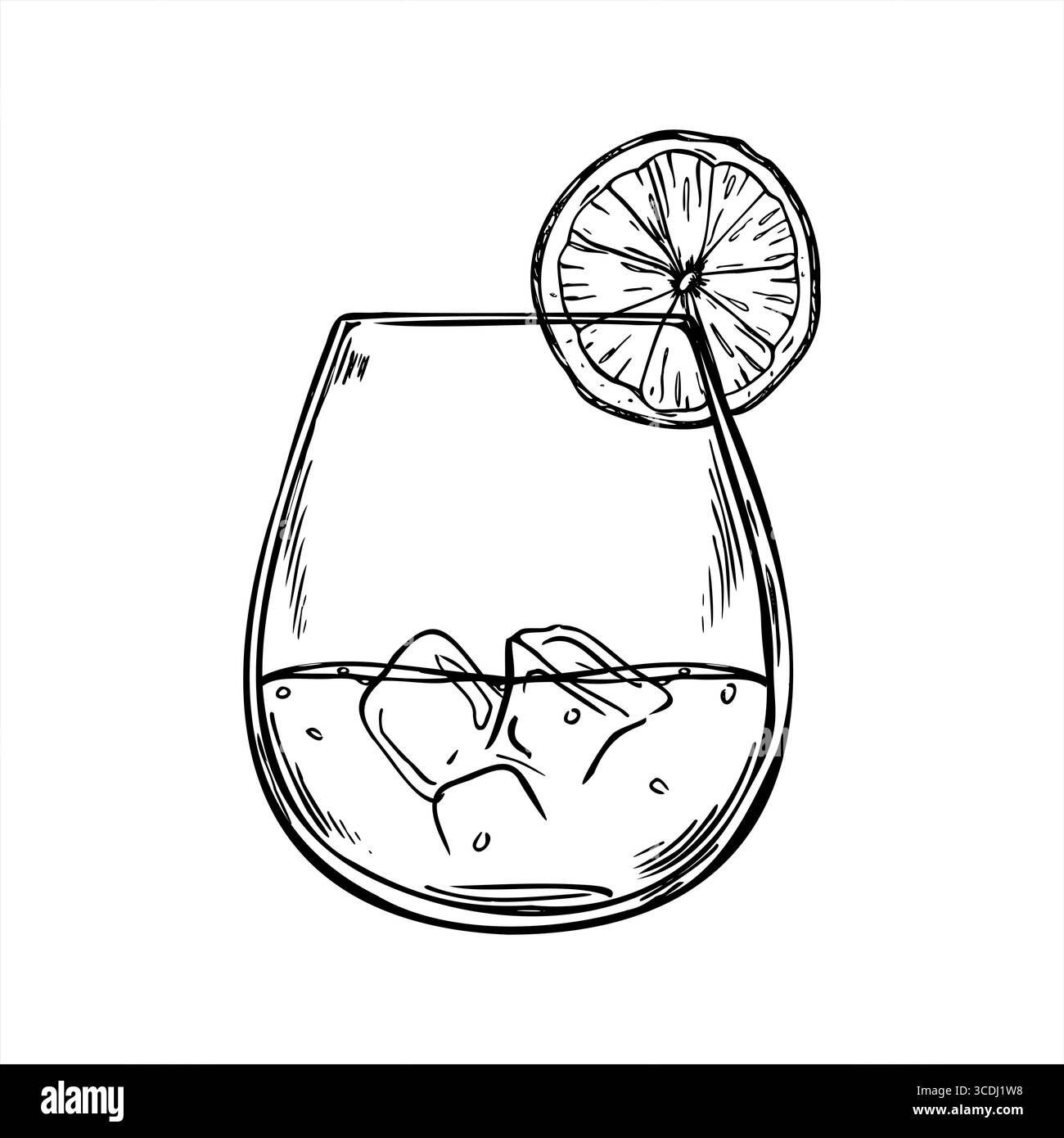 Refreshing glass water lemon Stock Vector Images - Alamy