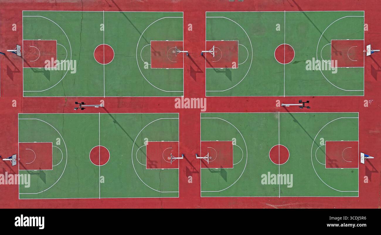 Aerial View of a Four Public Outdoor Basketball Courts Stock Photo - Alamy