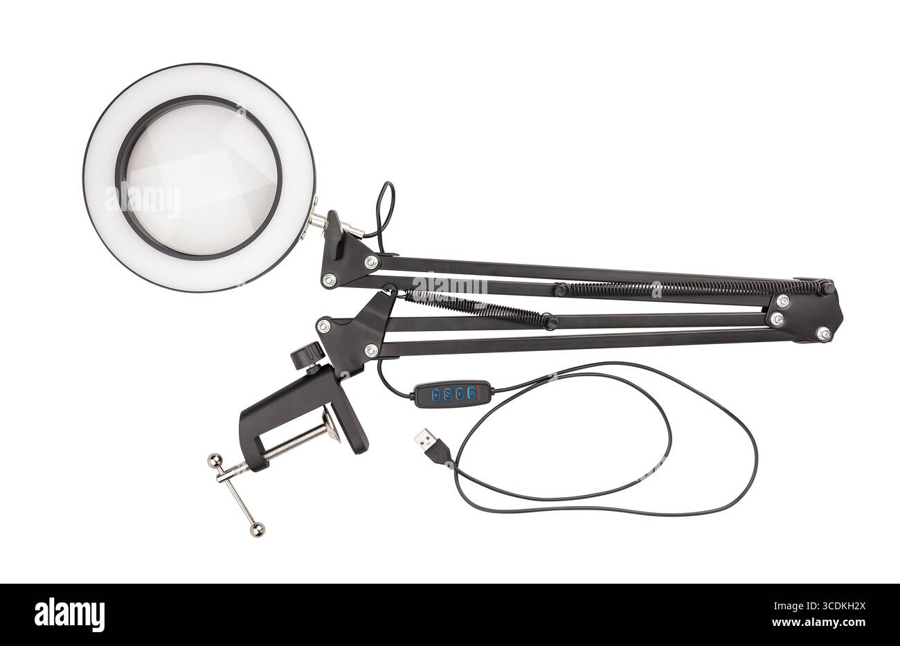 magnifying lamp path isolated on white Stock Photo - Alamy