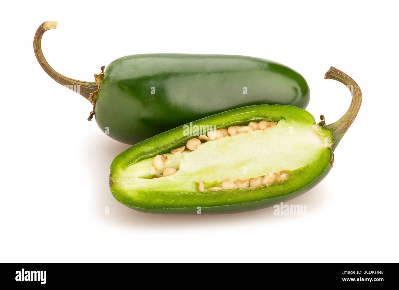 sliced jalapeno chili pepper path isolated on white Stock Photo - Alamy