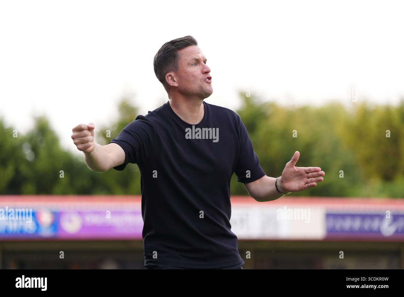 Exeter City manager Gary Caldwell during the Carabao Cup first round ...