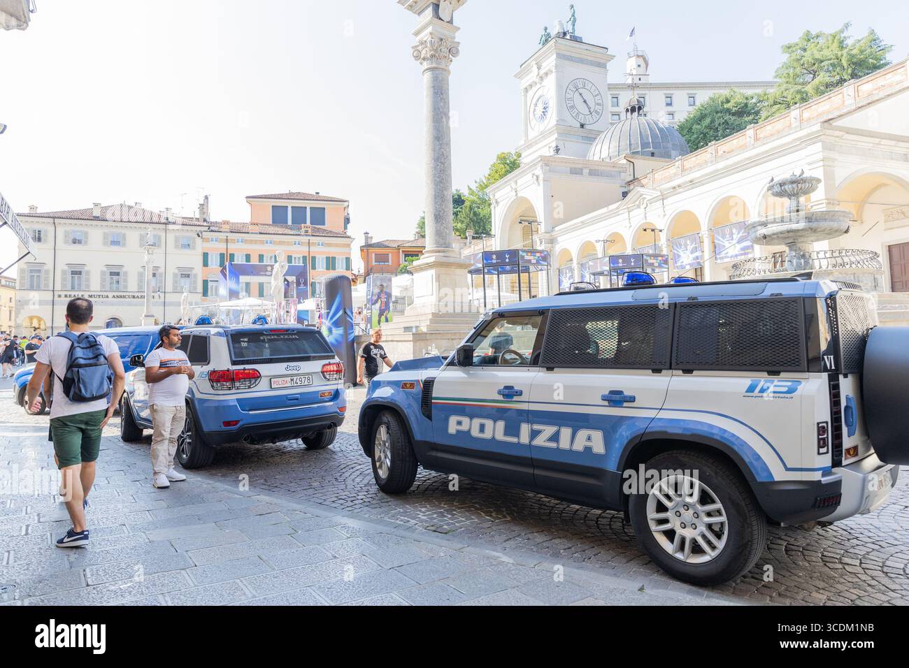 Udine, Italy, 13th August 2025: Italian police cars parked in Udine ...