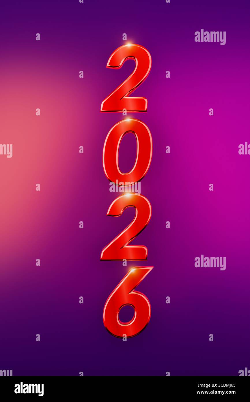 2026 typography glowing light hi-res stock photography and images - Alamy