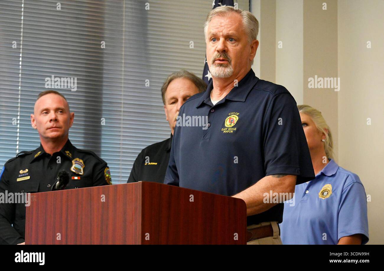 East Ridge Mayor Brian Williams speaks during a news conference ...